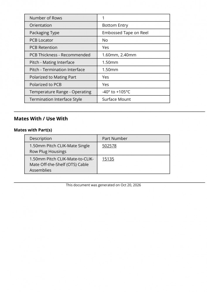 MOLEX 5033950811 technical document image, page 3