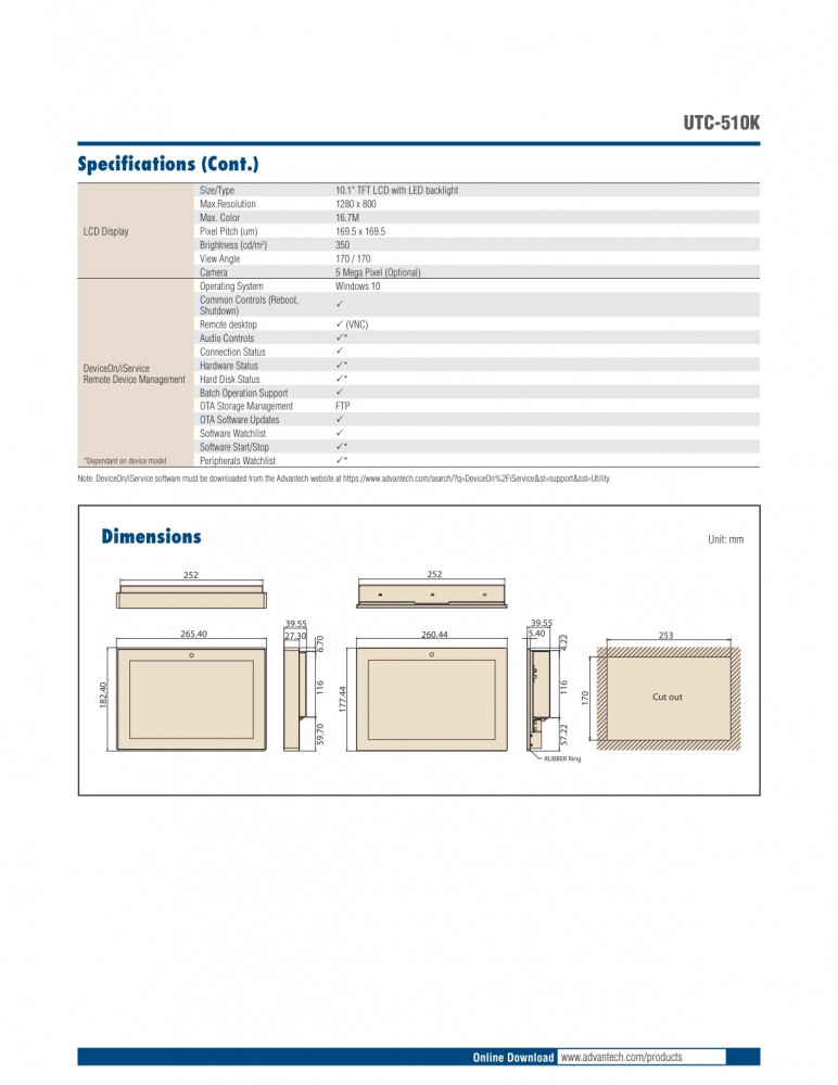 UTC-510K technical document, page 2