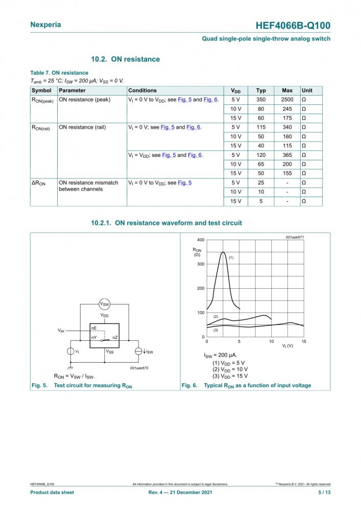 HEF4066BT-Q100J datasheet page 5