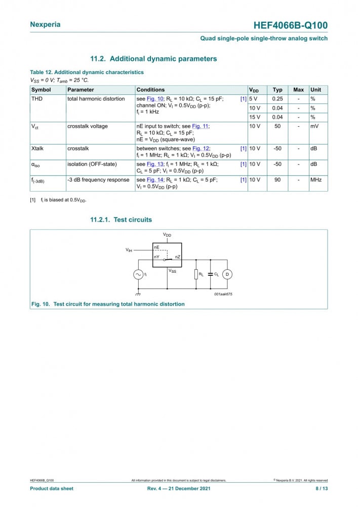 HEF4066BT-Q100J datasheet page 8