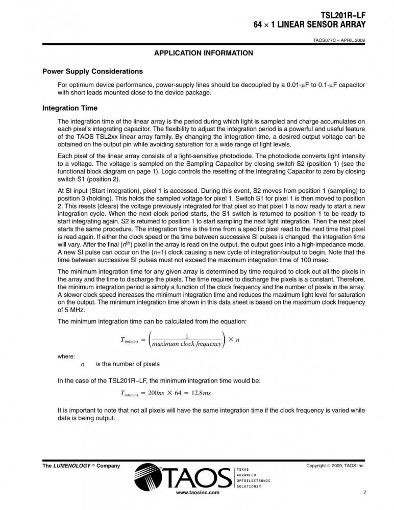 TSL201RLF datasheet page 7