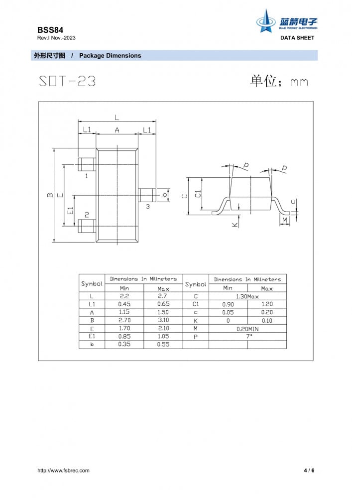 BLUE ROCKET BSS84 datasheet page 4