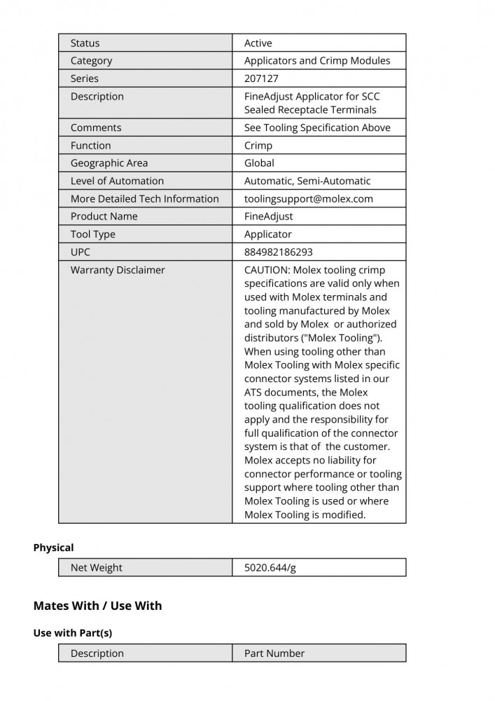 Technical document image 2 for Molex 639018400