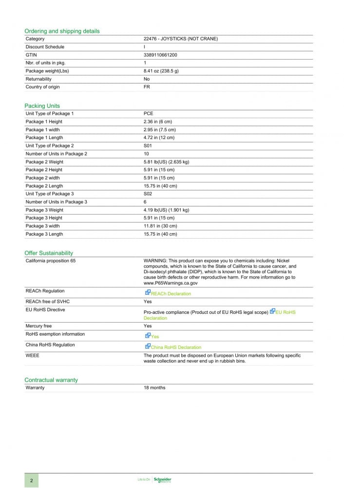 XD2AC231 technical document page 2
