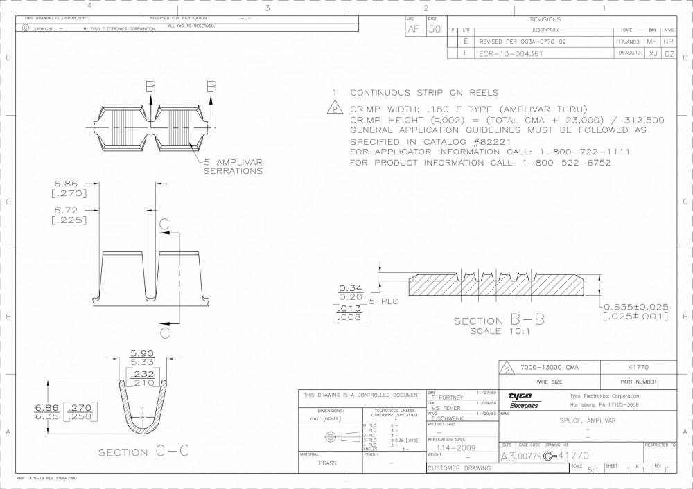 TE Connectivity 41770 technical drawing preview