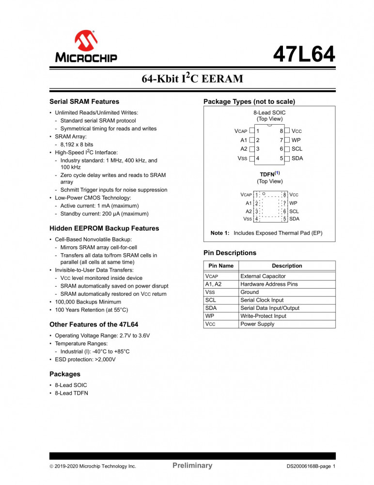 47L64 datasheet page 1