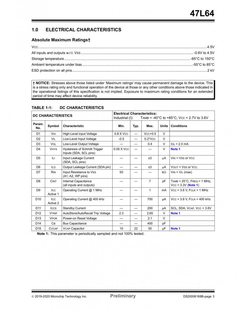 47L64 datasheet page 3