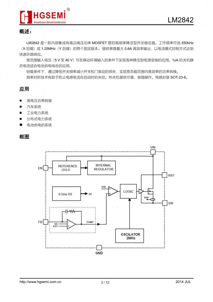 LM2842YM6-ADJ/TR datasheet page 2