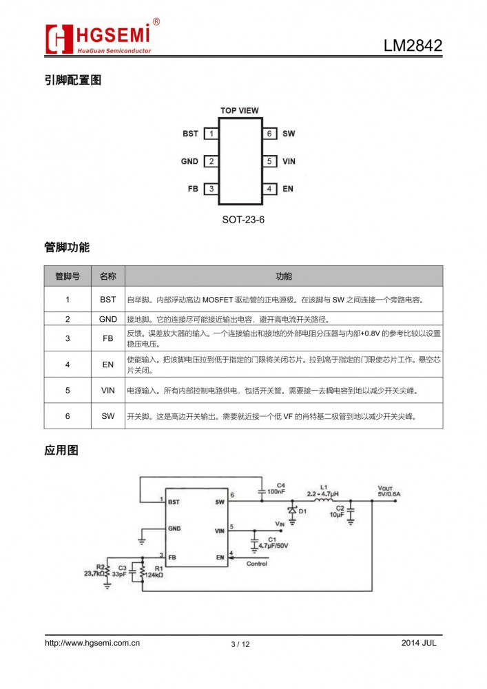 LM2842YM6-ADJ/TR datasheet page 3