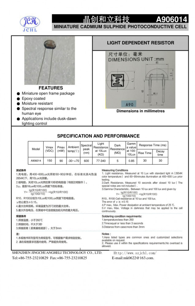 JCHL A906014 datasheet page