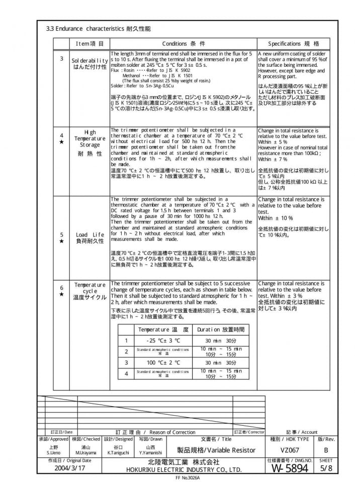 VZ067TL1 specification page 6