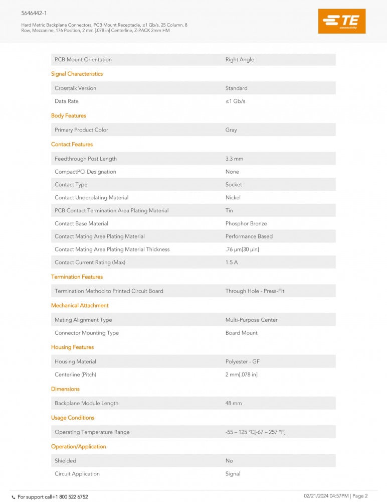 TE Connectivity 5646442-1 document page 2