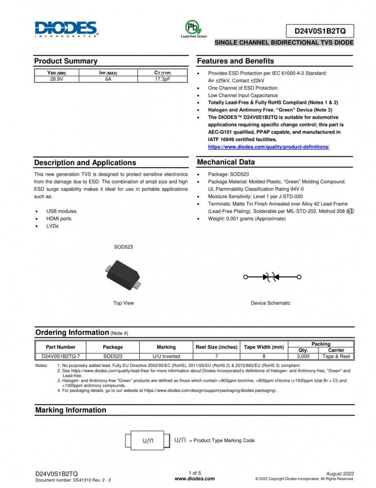 D24V0S1B2TQ-7 datasheet page 1