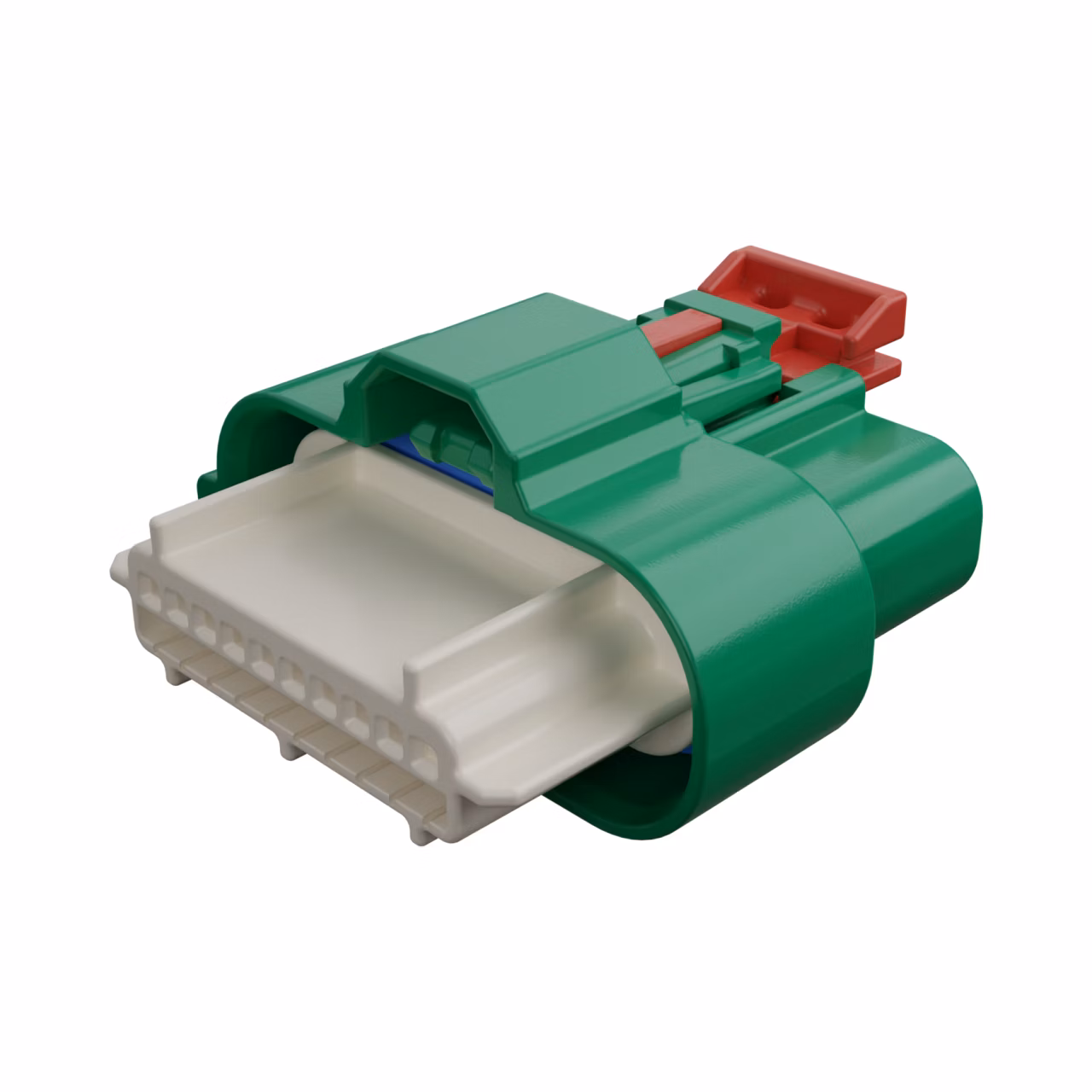 Squba Sealed Receptacle Assembly with CPA, 1.80mm Pitch, Single Row, 10 Circuits, Green for sale