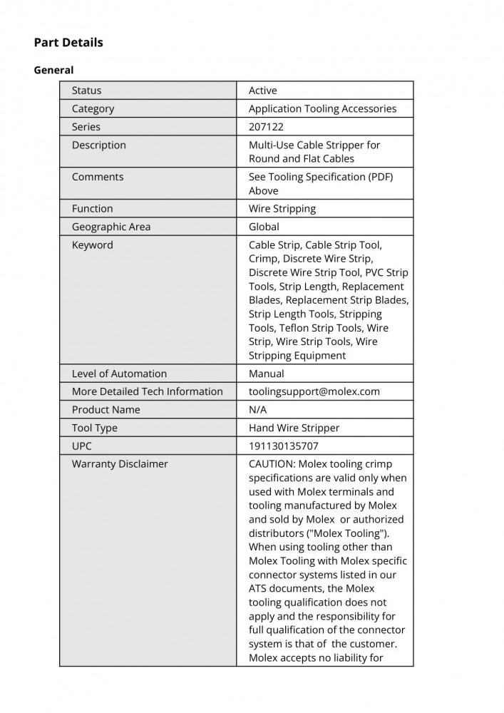 MOLEX 638171700 tooling specification, page 2