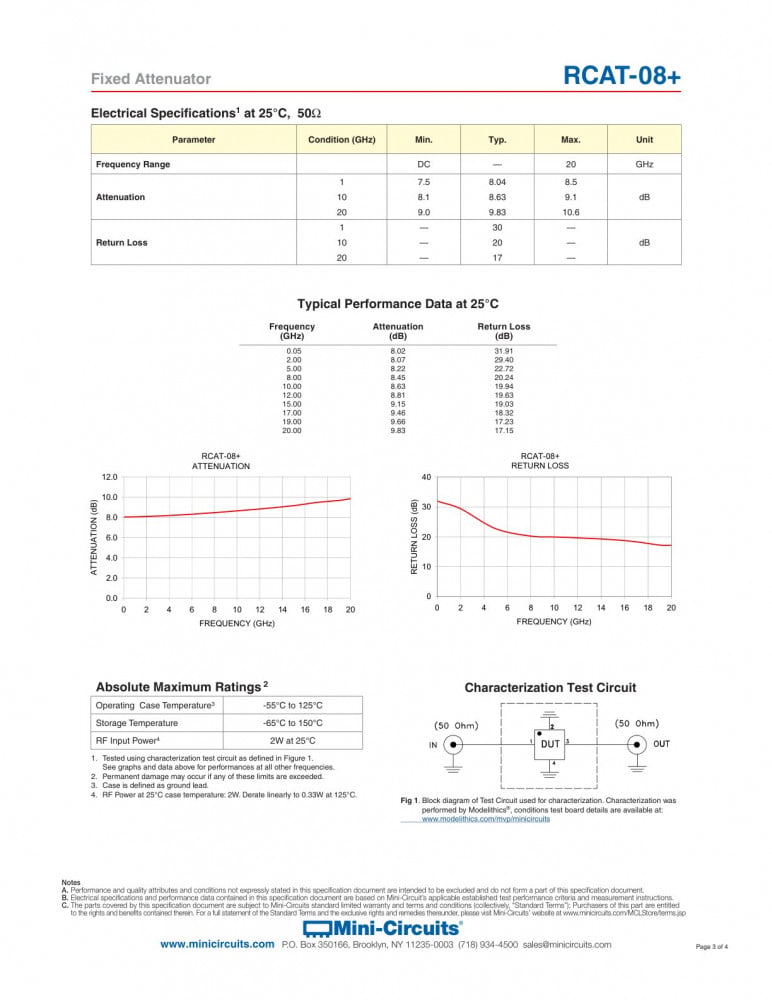 RCAT-08+ datasheet page 3