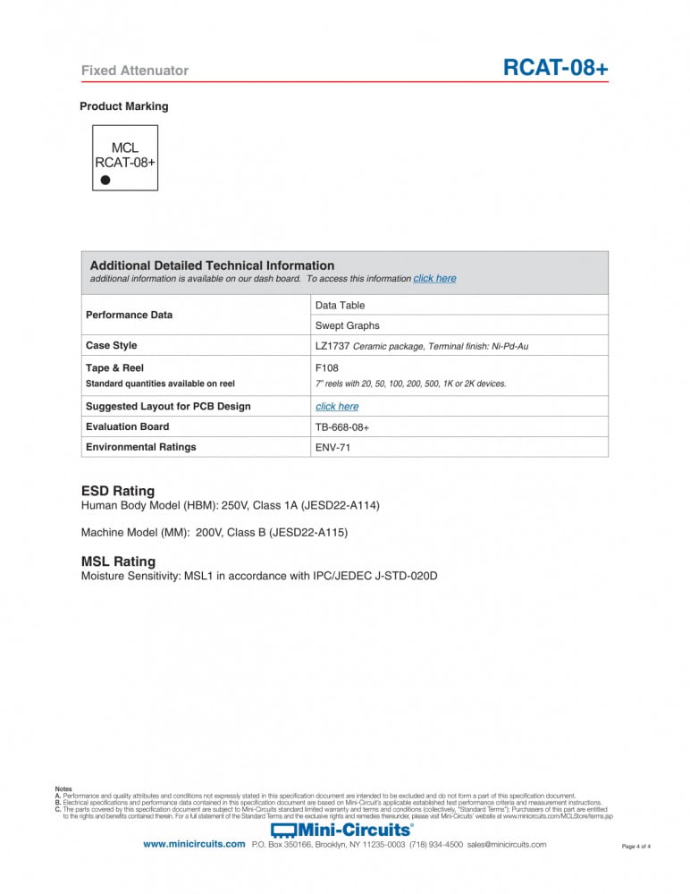 RCAT-08+ datasheet page 4