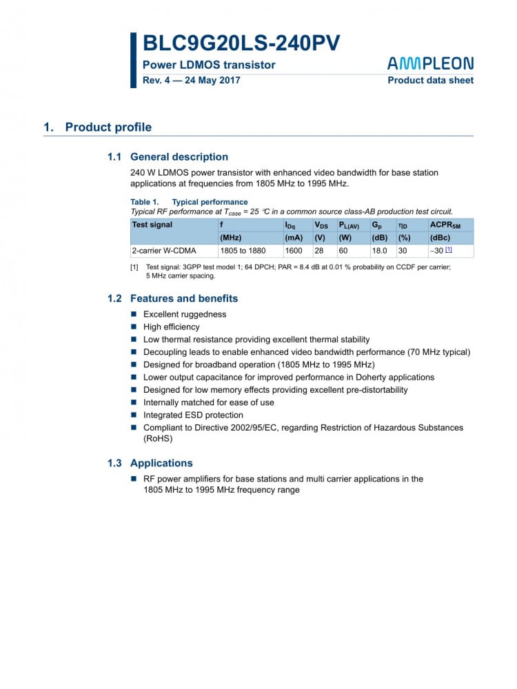 BLC9G20LS-240PVZ datasheet page 1