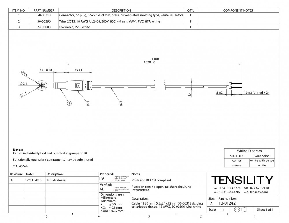 Tensility International 10-01242 product drawing