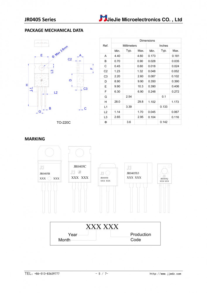 JR0405 datasheet page 5
