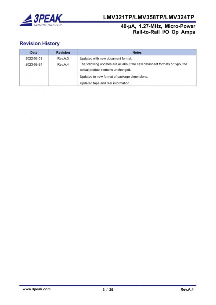 LMV358TP-FR datasheet page 3