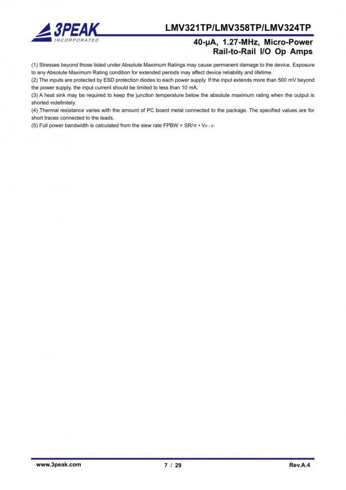 LMV358TP-FR datasheet page 7