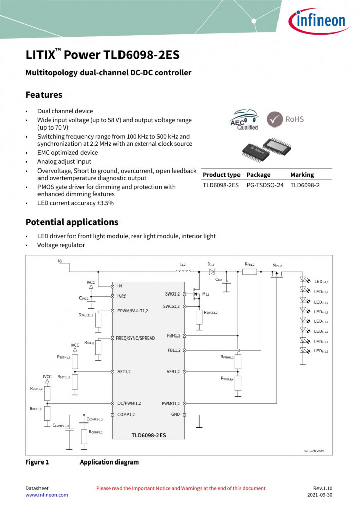 TLD6098-2ES datasheet page 1