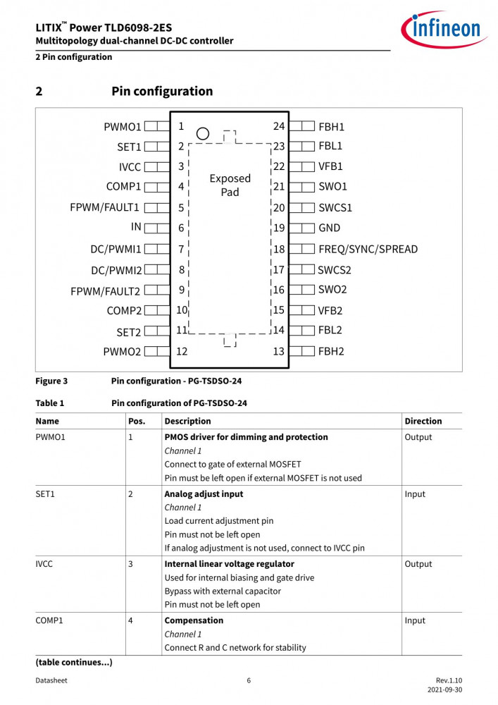 TLD6098-2ES datasheet page 6