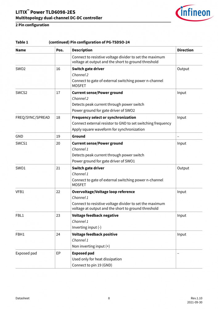 TLD6098-2ES datasheet page 8
