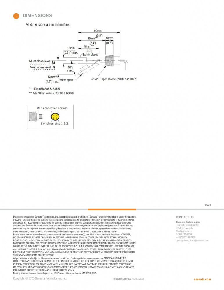 RSF80 series technical document page 3