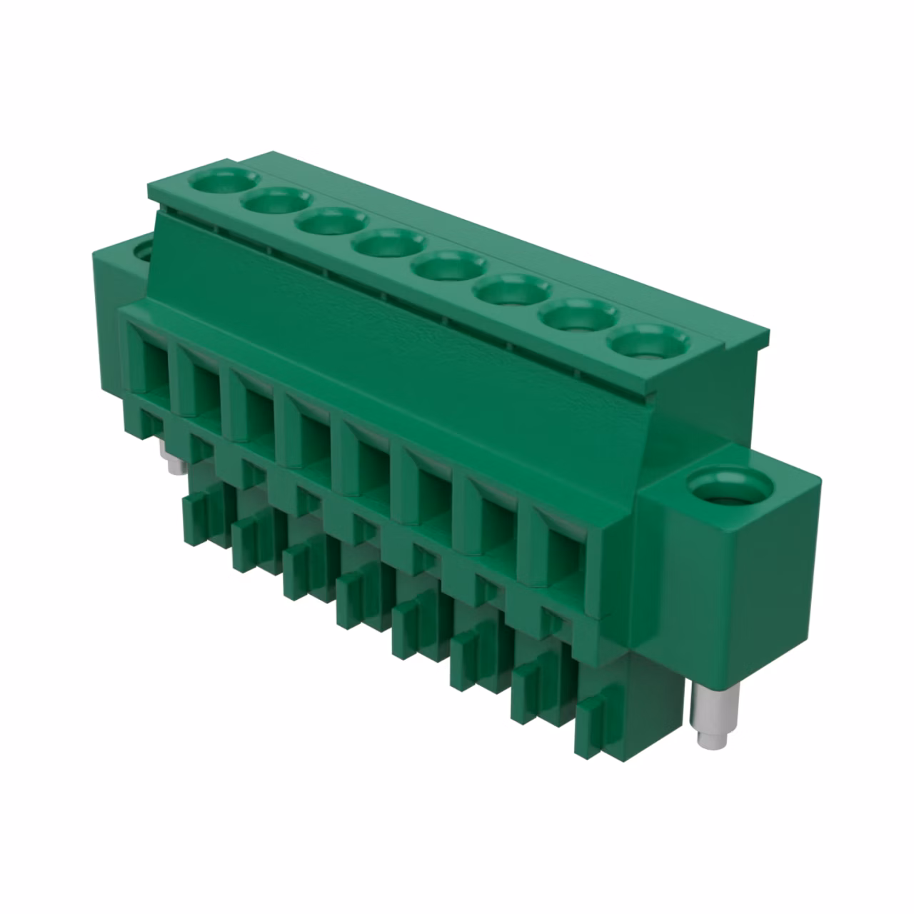 3.81mm Pitch Eurostyle Vertical Plug, with Retention Screws, Front Wire Entry, Green Housing, Gold (Au) Plated, 8 Circuits for sale