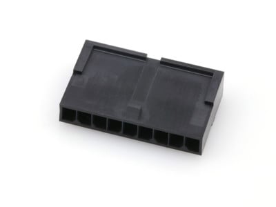 Micro-Fit 3.0 Plug Housing, Single Row, 2 Circuits, UL 94V-2, Panel Mount Ears, Glow-Wire Capable, Black
