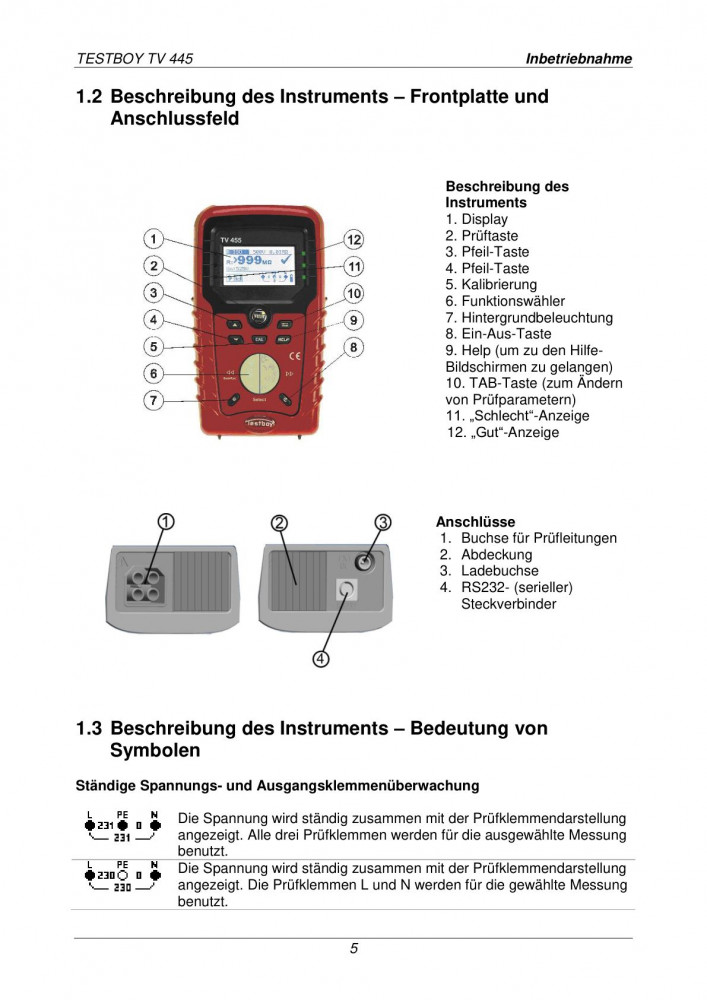 TESTBOY TV 445 manual preview, page 5