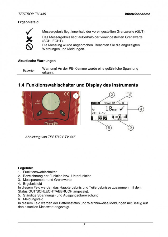 TESTBOY TV 445 manual preview, page 7