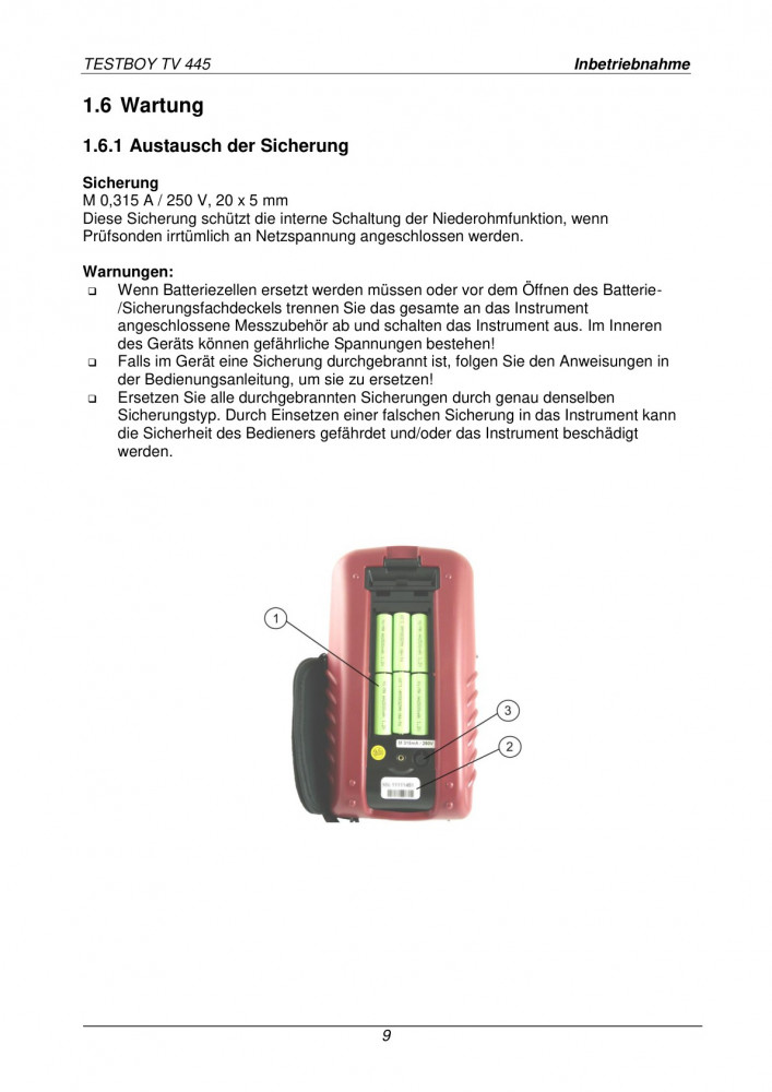 TESTBOY TV 445 manual preview, page 9
