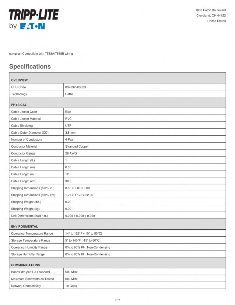 N261-S01-BL technical document page 2
