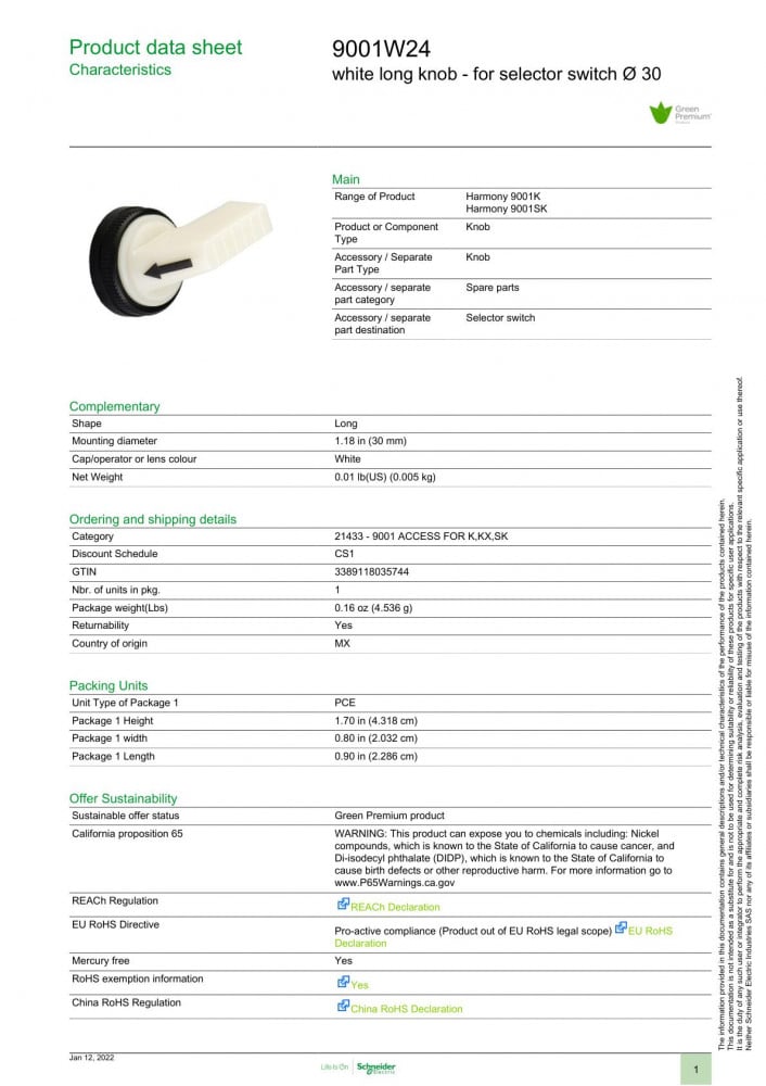 9001W24 technical document page 1
