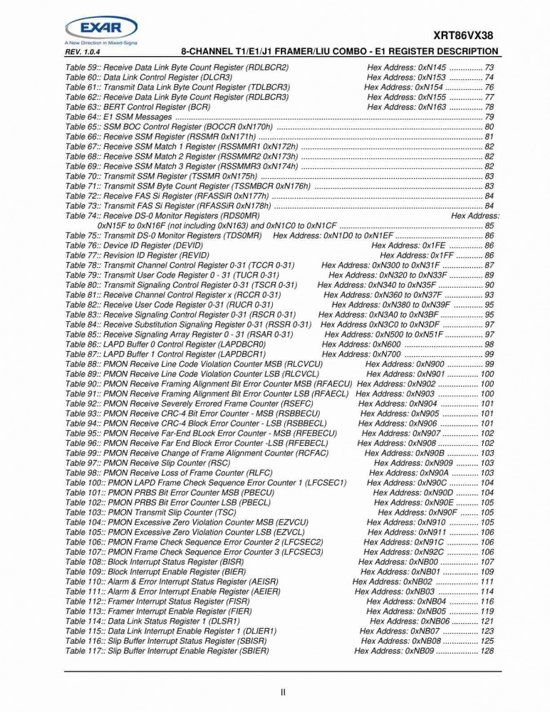 XRT86VX38IB256-F technical document page 5