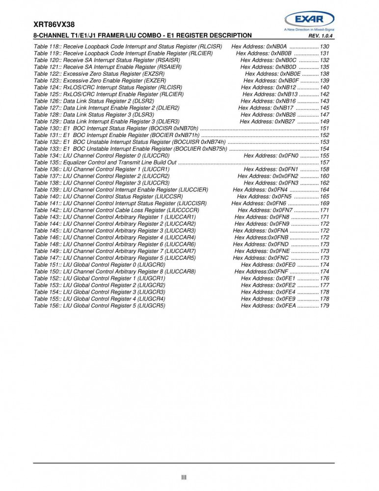 XRT86VX38IB256-F technical document page 6
