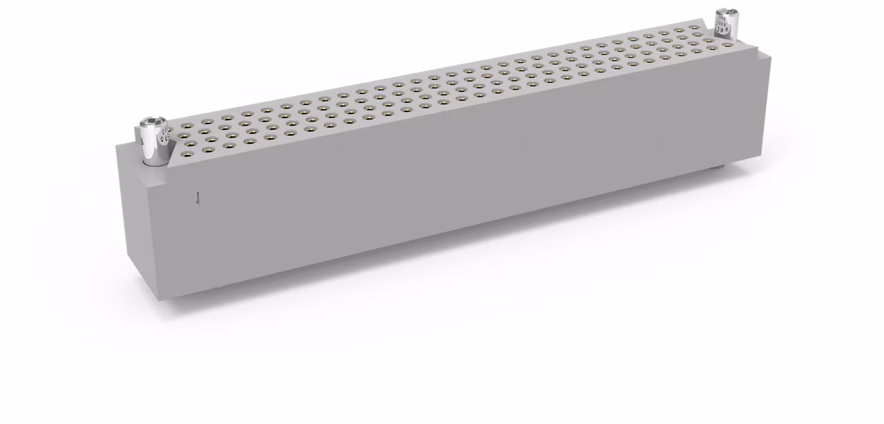 AirBorn W Series Rectangular Board Mount Plug with Pin Contacts, Right Angle, Through Hole, 4 Rows, 0.100