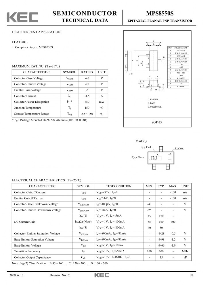 MPS8550S-D-RTK/P datasheet page 1