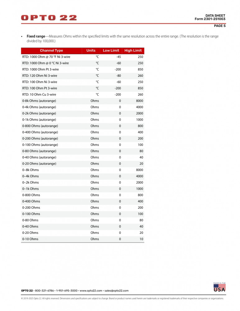 GRV-IRTD-8 product document, page 5