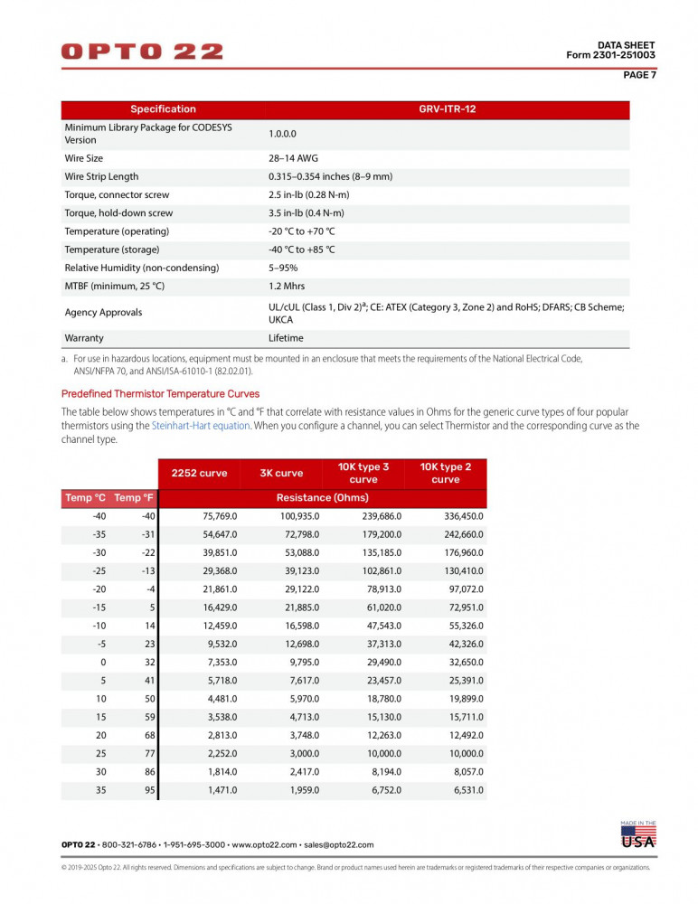 GRV-IRTD-8 product document, page 7
