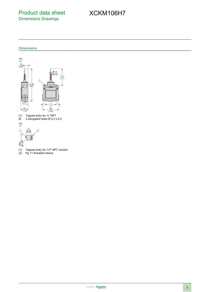 XCKM106H7 technical document page 3