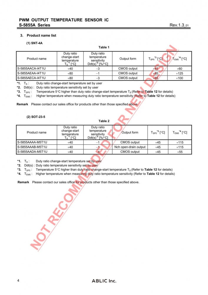 S-5855A datasheet page 4