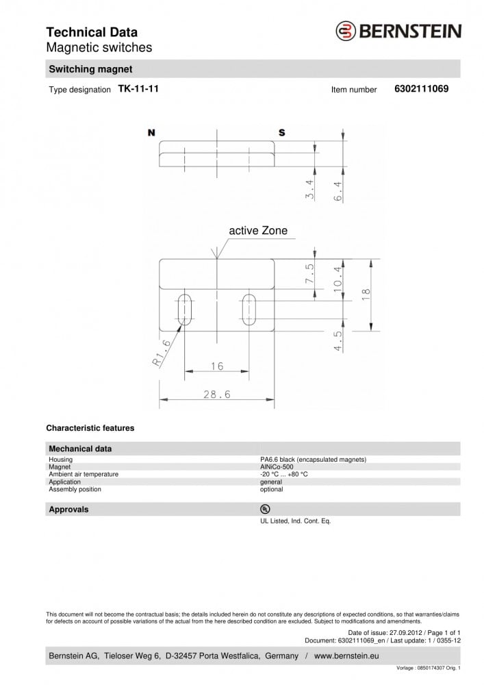 Altech 630.2111.069 technical document
