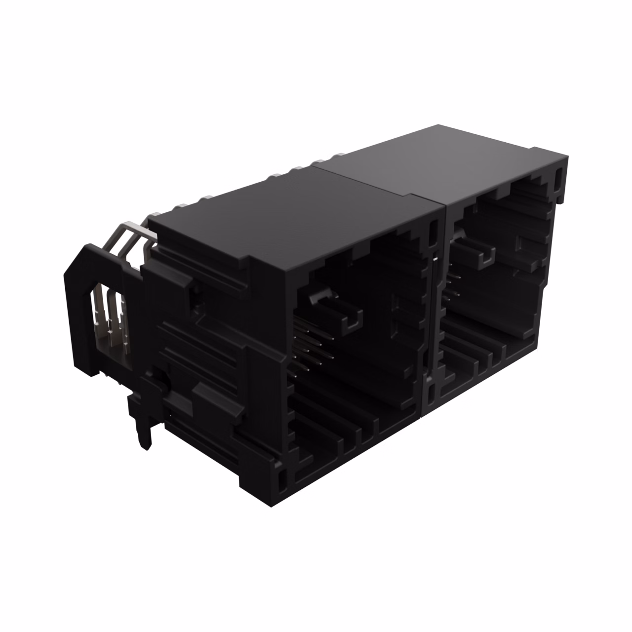 stAK50h 2 Bay Right-Angle Hybrid Header, 56 Circuits, Bay 1: 28 Circuits/Key 4/Black; Bay 2: 28 Circuits/Key 1/Dark Gray; Tube for sale