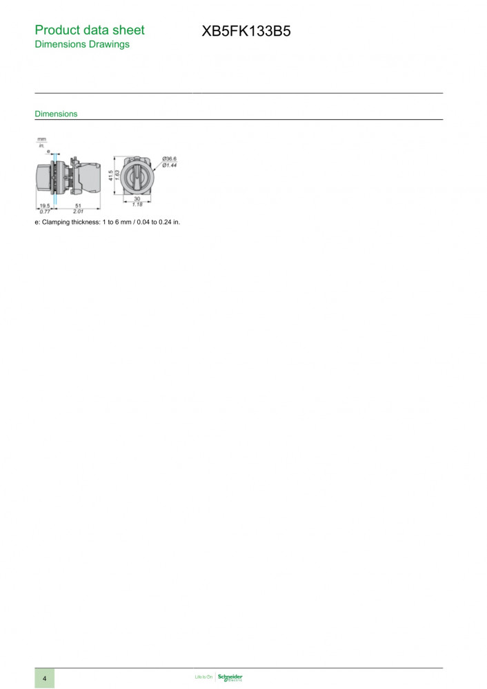 XB5FK133B5 technical document page 4
