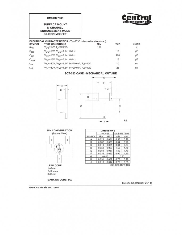 CMUDM7005 datasheet page 2