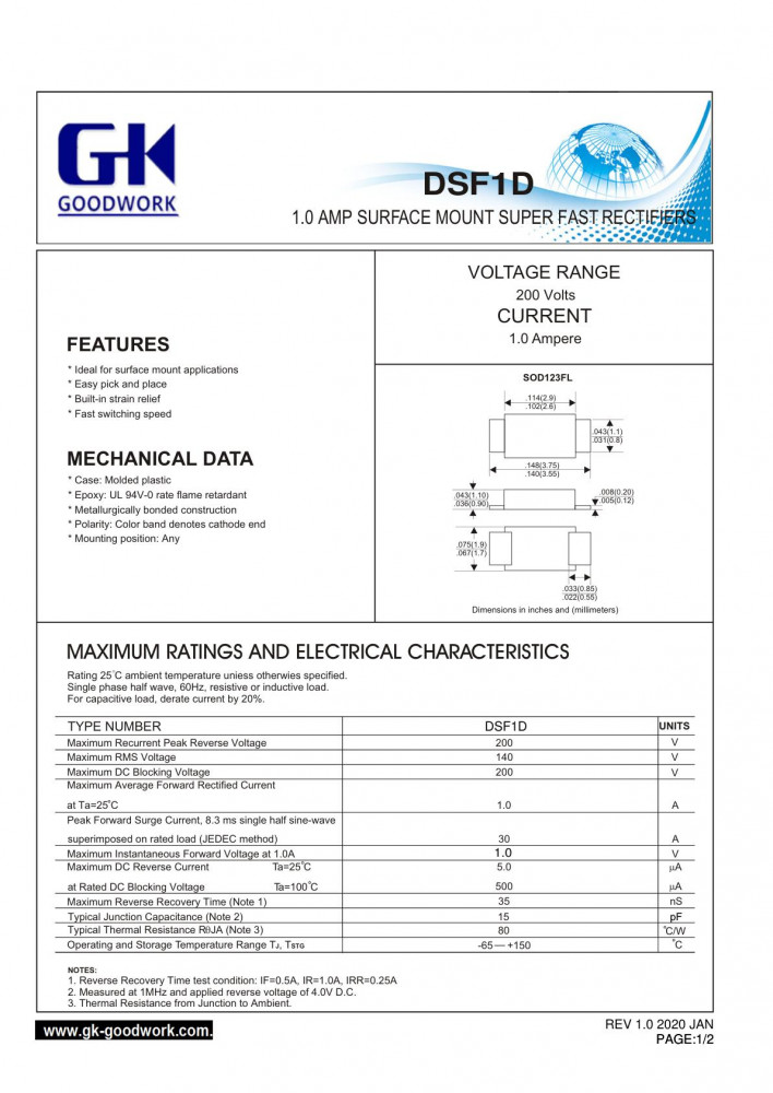 DSF1D technical document page 1